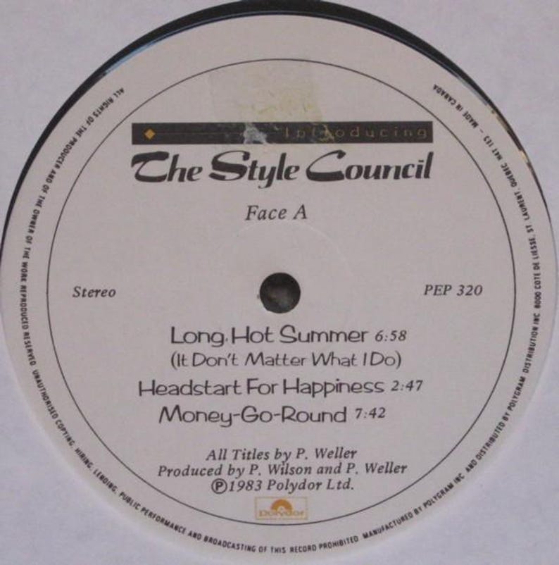 The Style Council Introducing the Style Council Electronic, Jazz, Rock ...