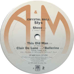 Styx Crystal Ball 1976 Classic Rock Very Good Plus Vinyl Featuring ...
