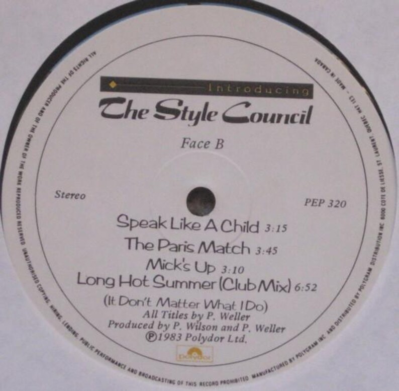 The Style Council Introducing the Style Council Electronic, Jazz, Rock ...