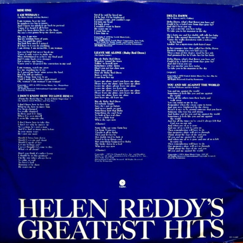 Helen Reddy Helen Reddy's Greatest Hits Vinyl, LP, Compilation ...