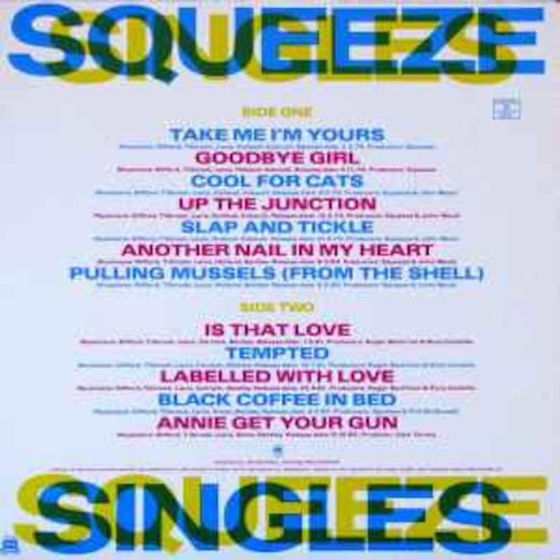 Squeeze Singles 45's y menores con Pulling Muscles from a Shell, Cool ...