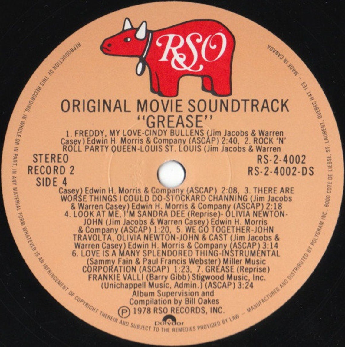Grease the Original Soundtrack From the Motion Picture 2 | Etsy