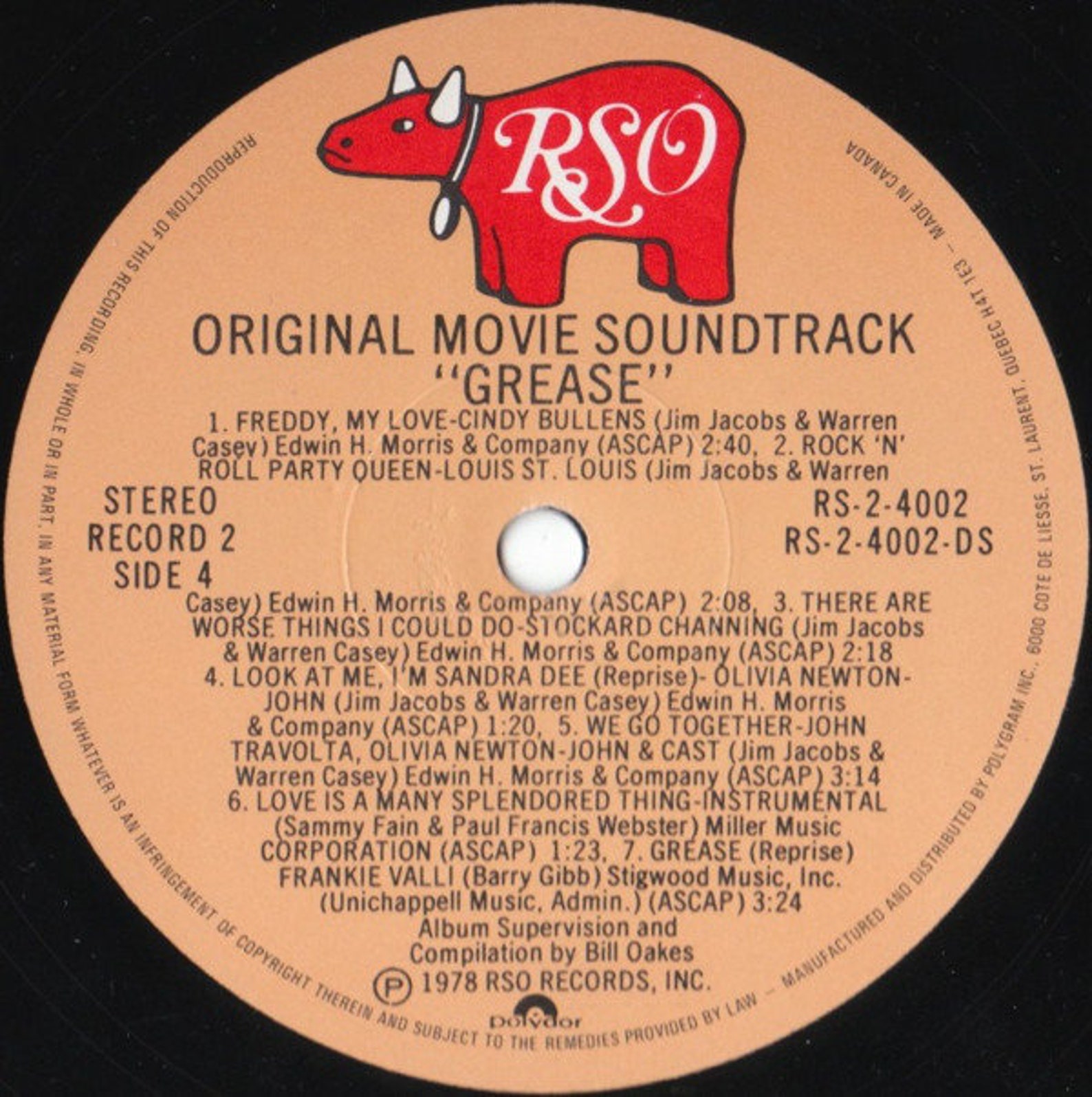 Grease the Original Soundtrack From the Motion Picture 2 | Etsy