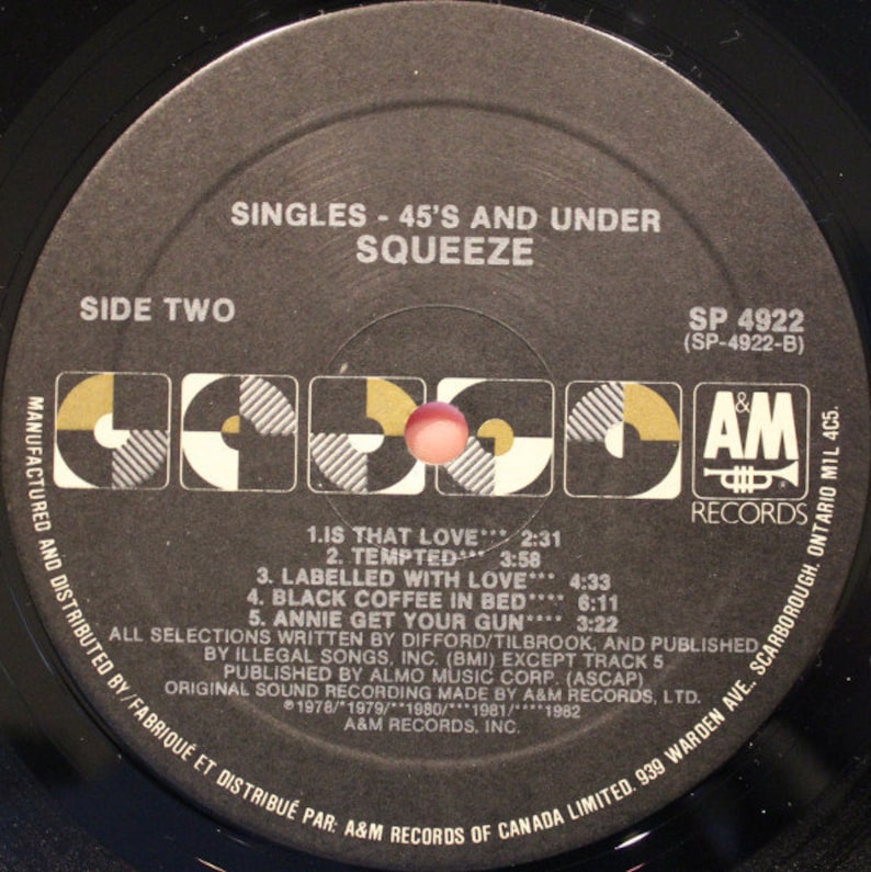 Squeeze Singles 45's y menores con Pulling Muscles from a Shell, Cool ...