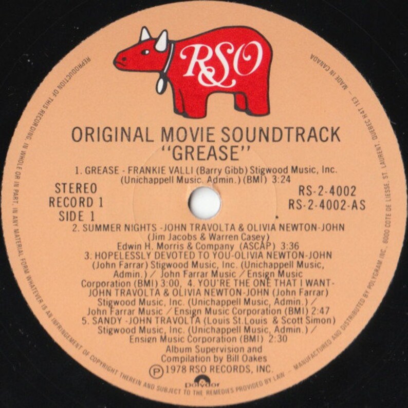 Grease the Original Soundtrack From the Motion Picture 2 × Vinyl, LP ...