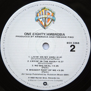 Ambrosia One Eighty Pop Rock From 1980 Vinyl LO - Etsy