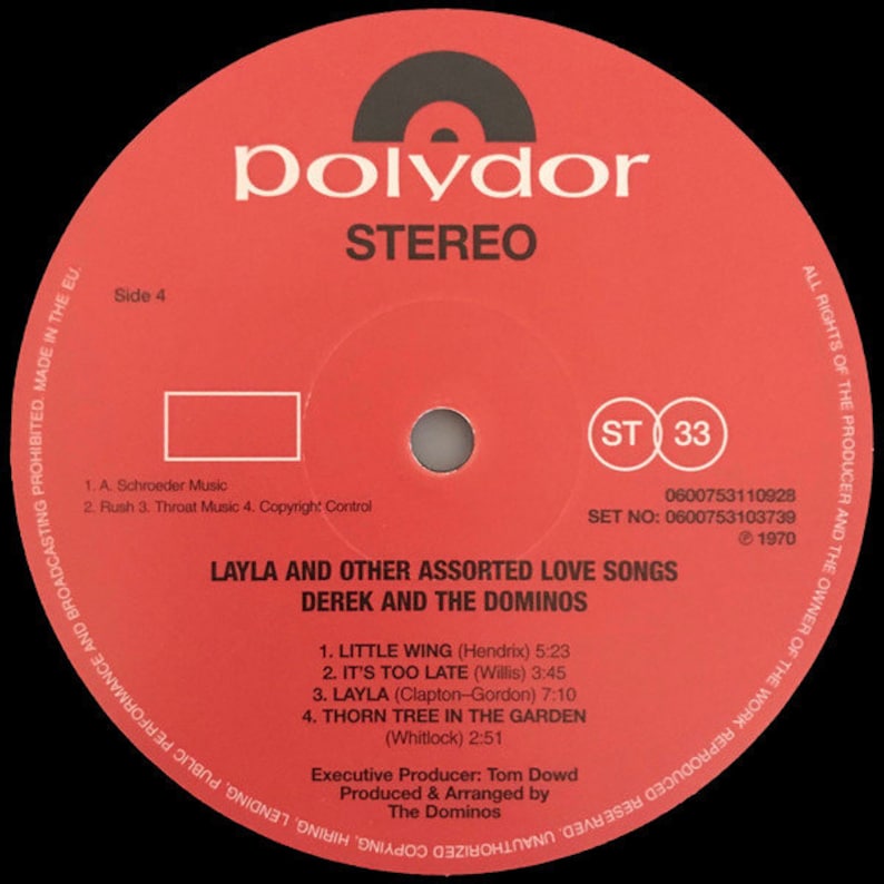 Derek & the Dominos Layla and Other Assorted Love Songs Vinyl LP - Etsy