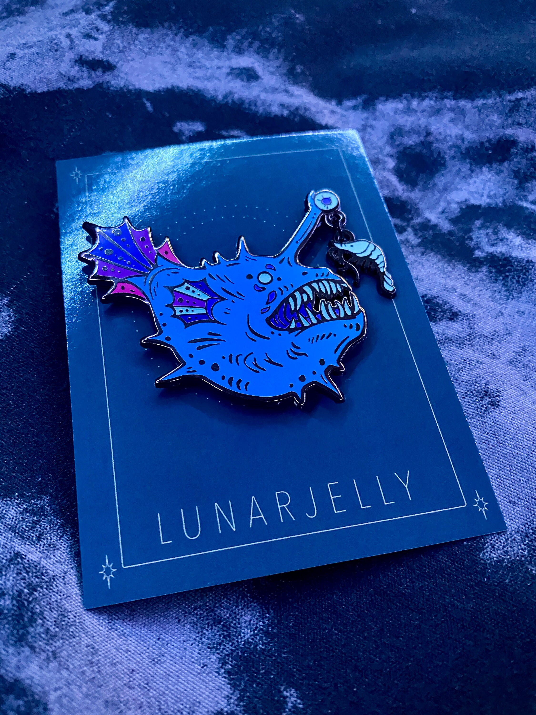 Angler Fish Enamel Pin Glow in the Dark Pins - Etsy