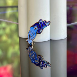 Colossal Squid Enamel Pin Set, With Blue Ringed Octopus and Cuttlefish ...