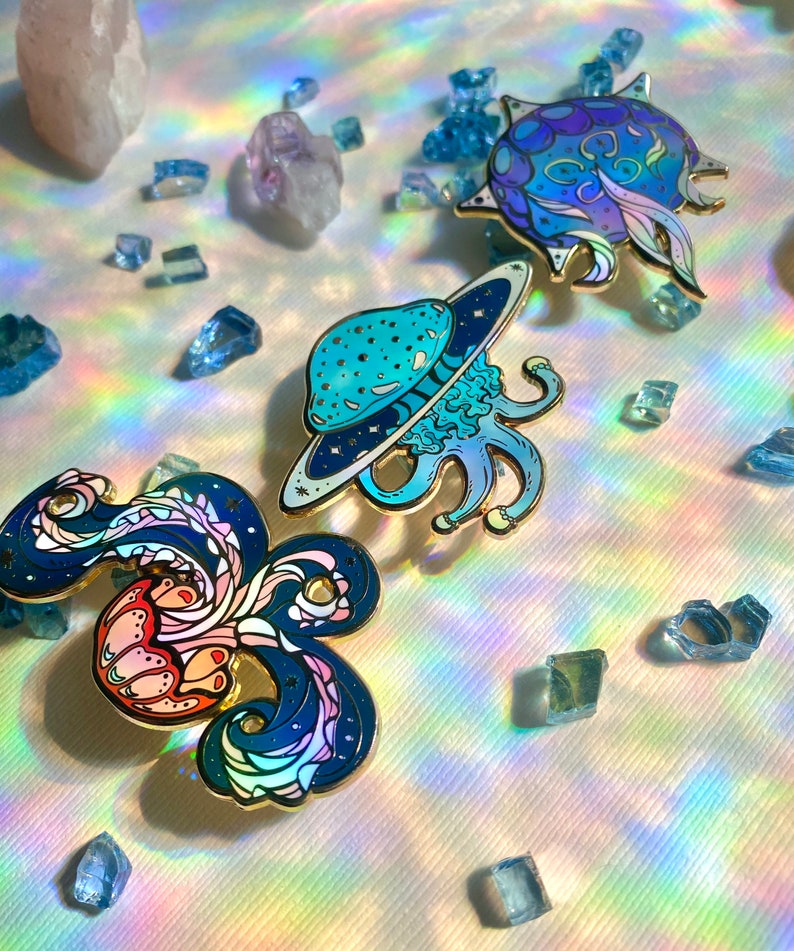 Jellyfish Enamel Pin Set Space Pins for Ita Bag - Etsy