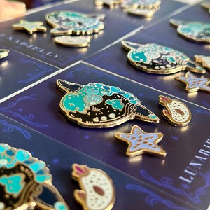 Sunfish Enamel Pin Set, With Sea Bunny and Star Fish Mini Accent Pins ...