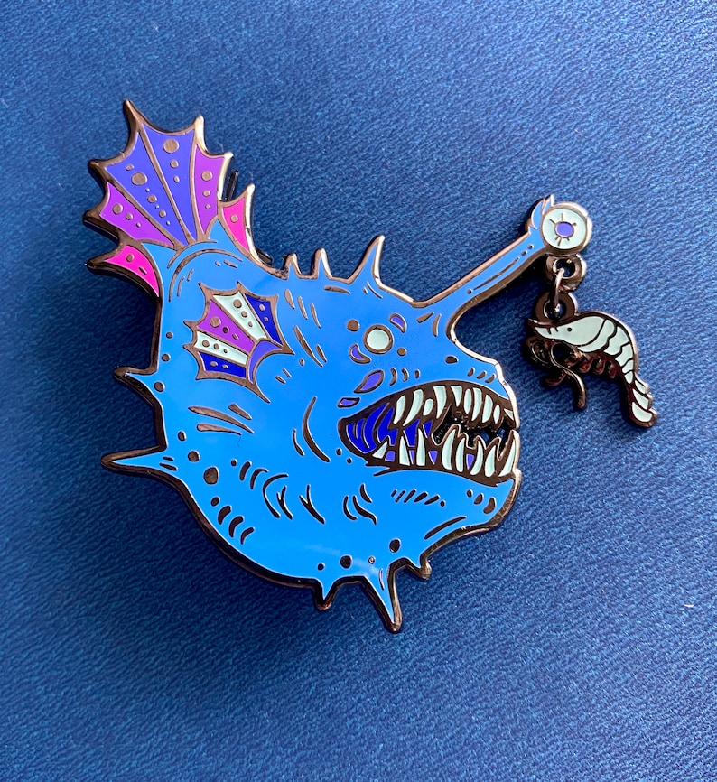 Spooky Sea Creature Enamel Pins, Glow in the Dark Pins - Etsy
