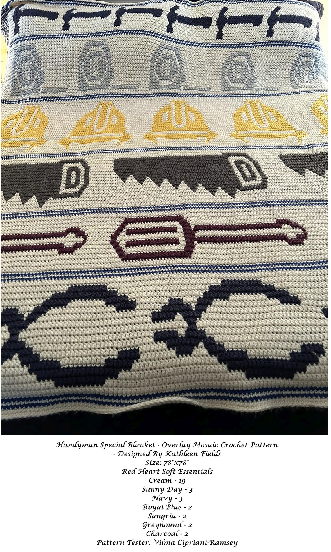 Handyman Special Blanket - Overlay Mosaic Crochet Pattern and Charts ...