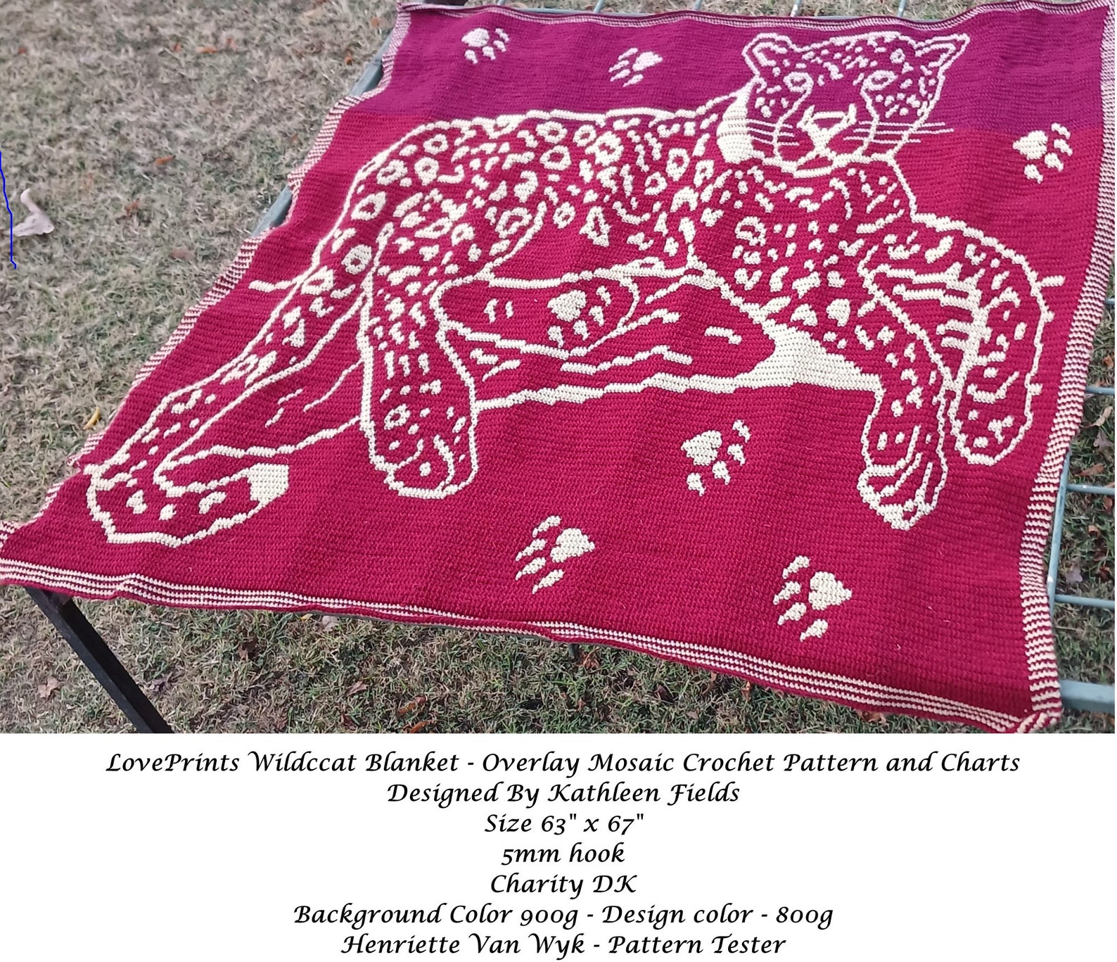 Loveprints Wildcat Blanket - Overlay Mosaic Crochet - Pattern and Chart ...