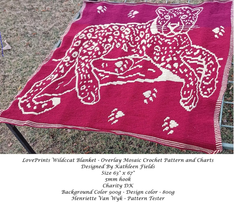 Loveprints Wildcat Blanket - Overlay Mosaic Crochet - Pattern and Chart ...