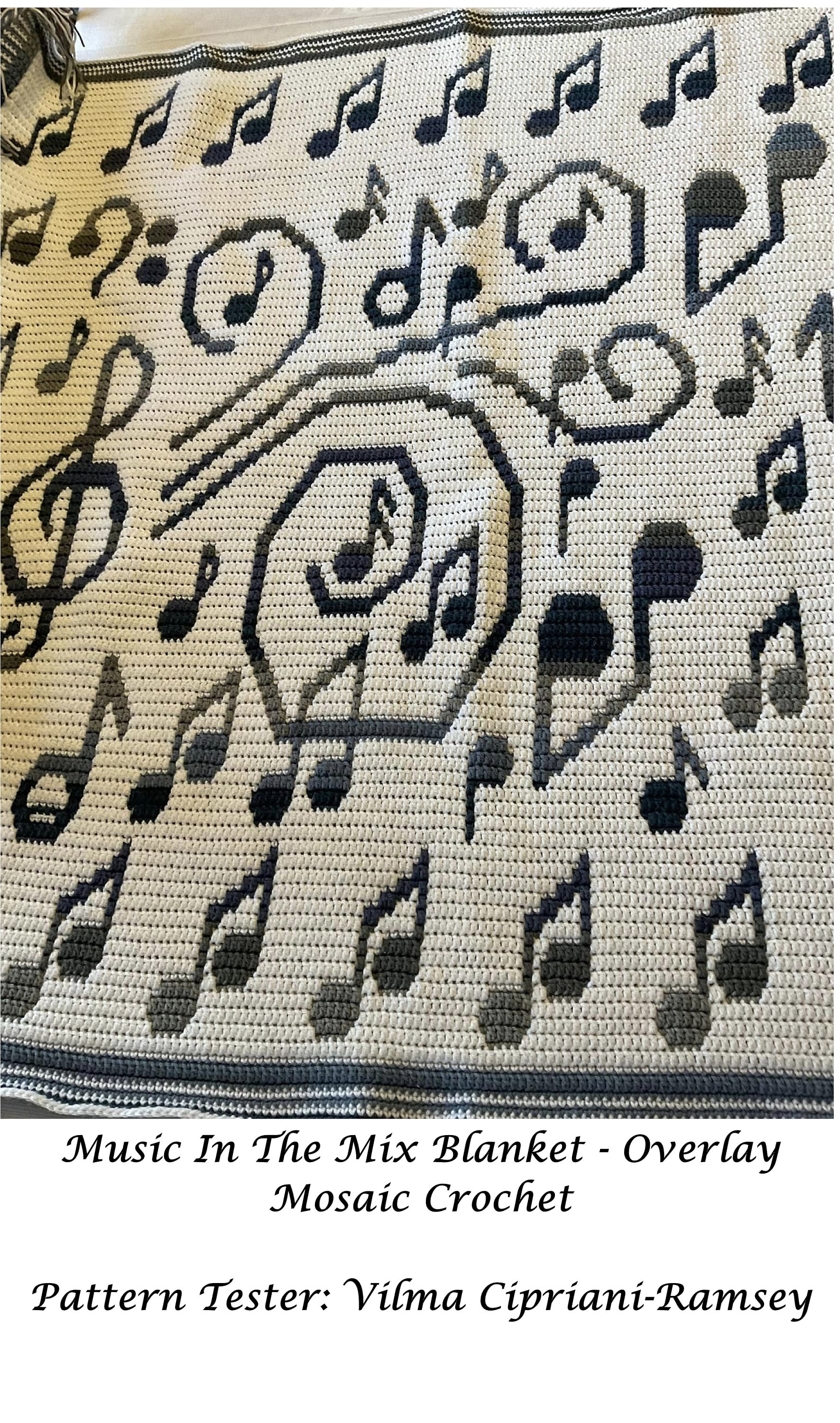 Music Notes Blanket Crochet Pattern: Overlay Mosaic (digital PDF) - Etsy