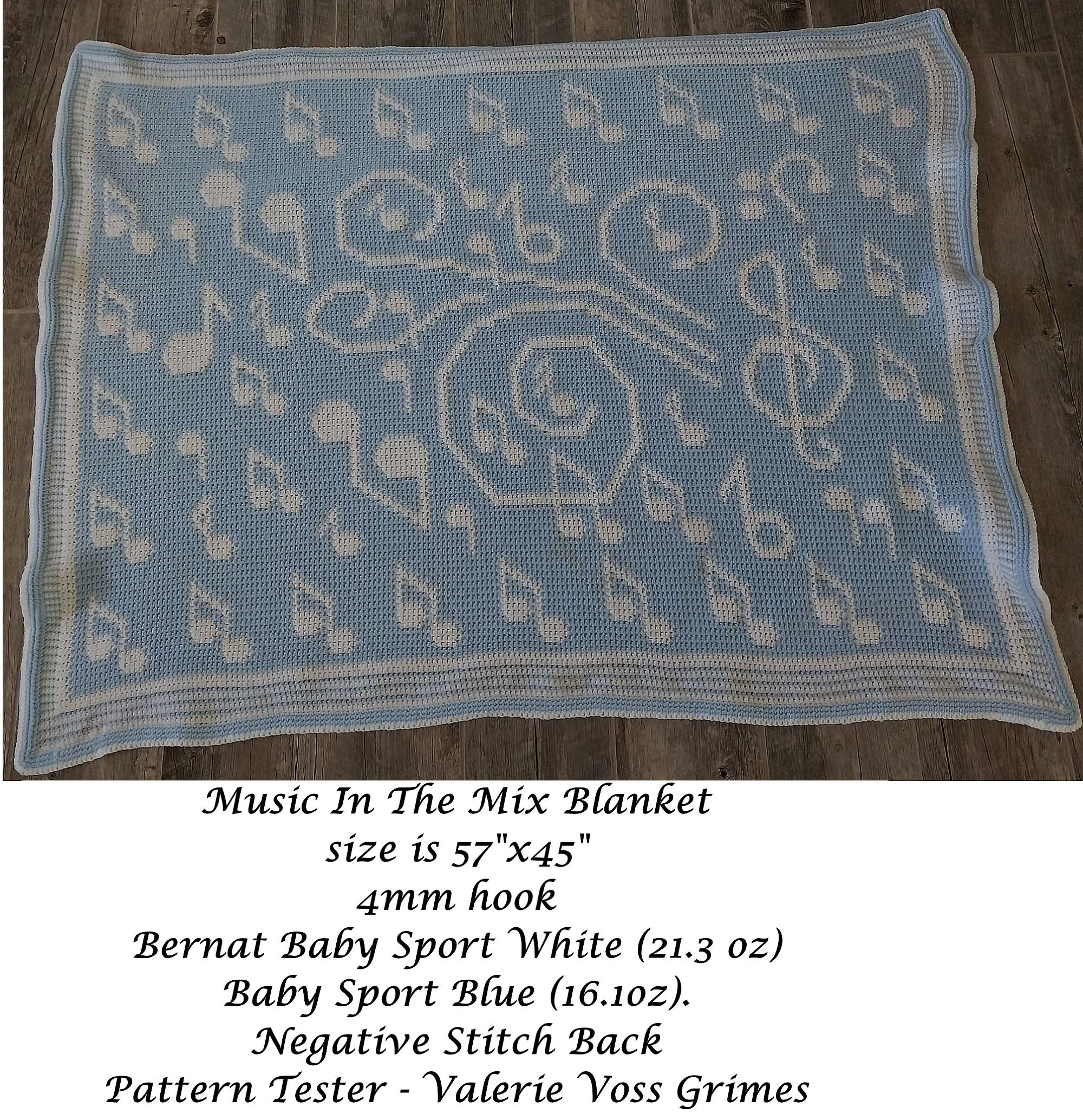 Music Notes Blanket Crochet Pattern: Overlay Mosaic (digital PDF) - Etsy