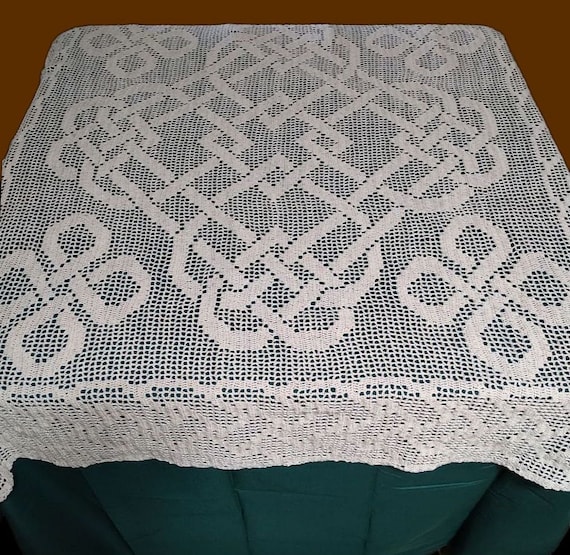 Celtic Love Knots Table Topper Filet Crochet Pattern and | Etsy