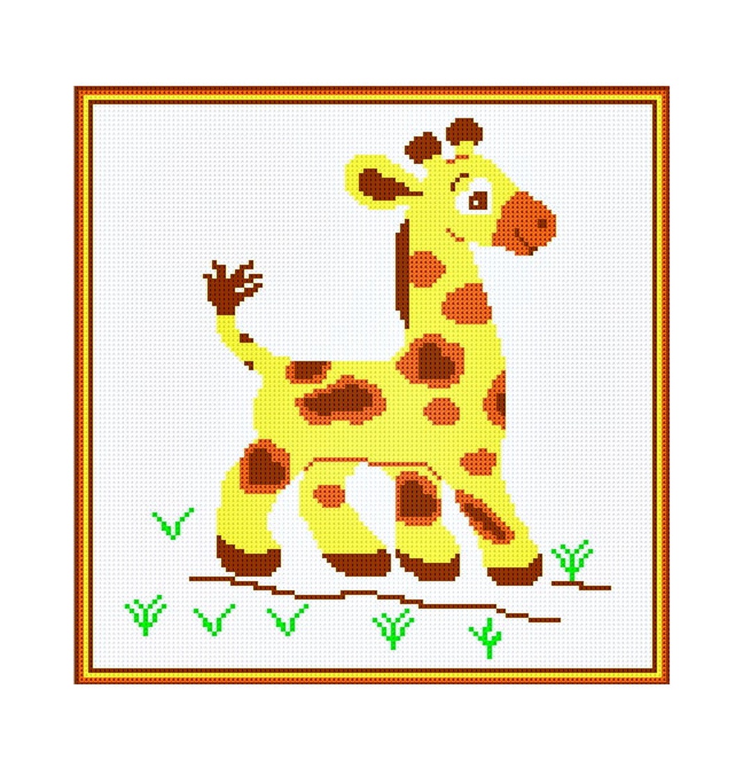 PDF Giraffe Color Chart Pattern Grid for Baby Blanket, Toddler Lap ...
