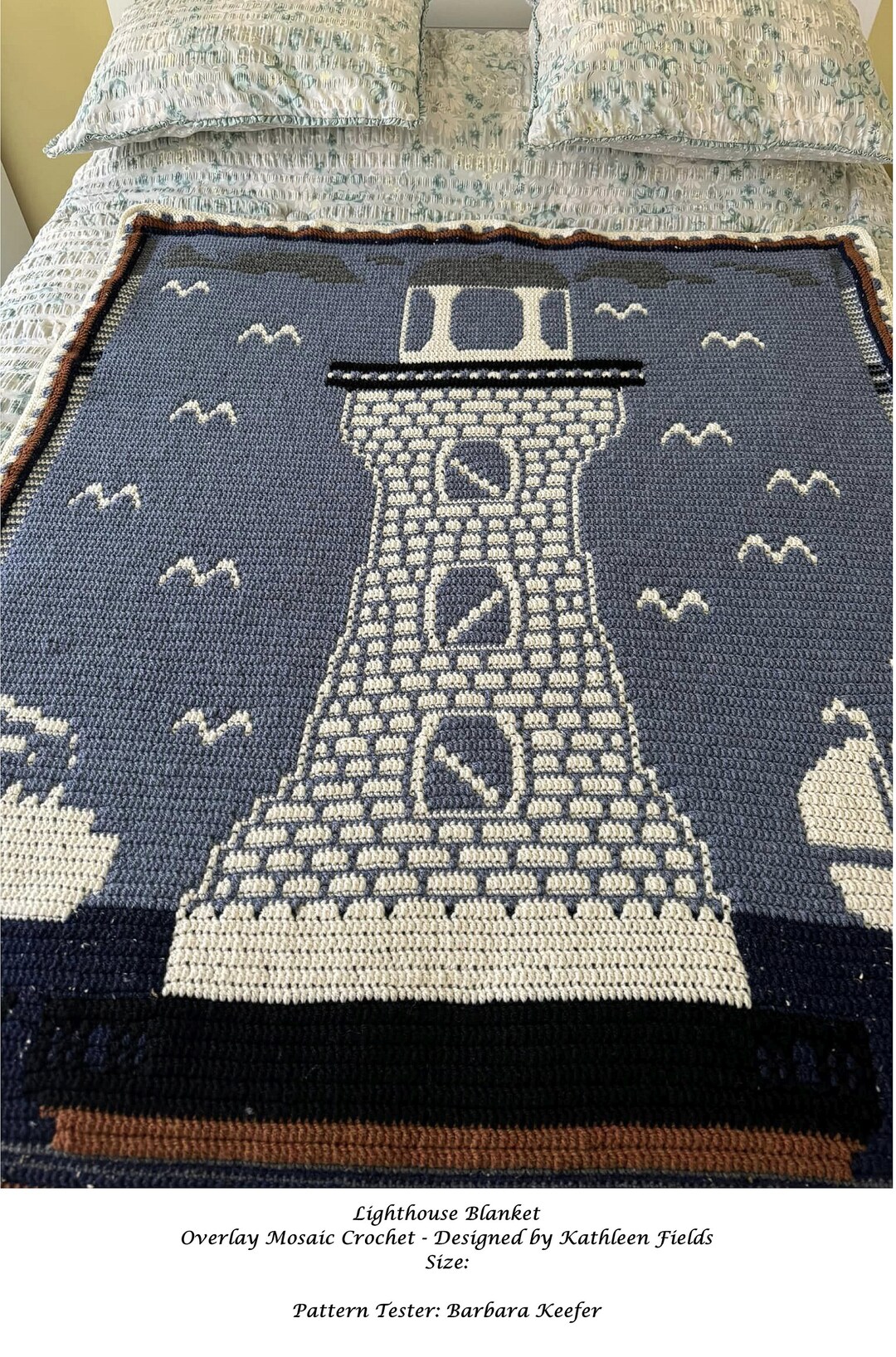 Lighthouse Blanket Overlay Mosaic Crochet Pattern and Charts Digital ...