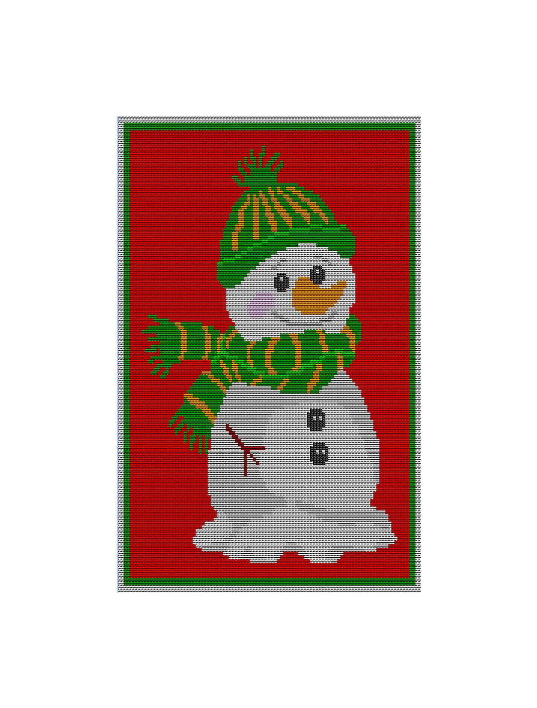 Snowman Crochet Lapghan Pattern and Charts, Christmas Snowman, Afghan ...