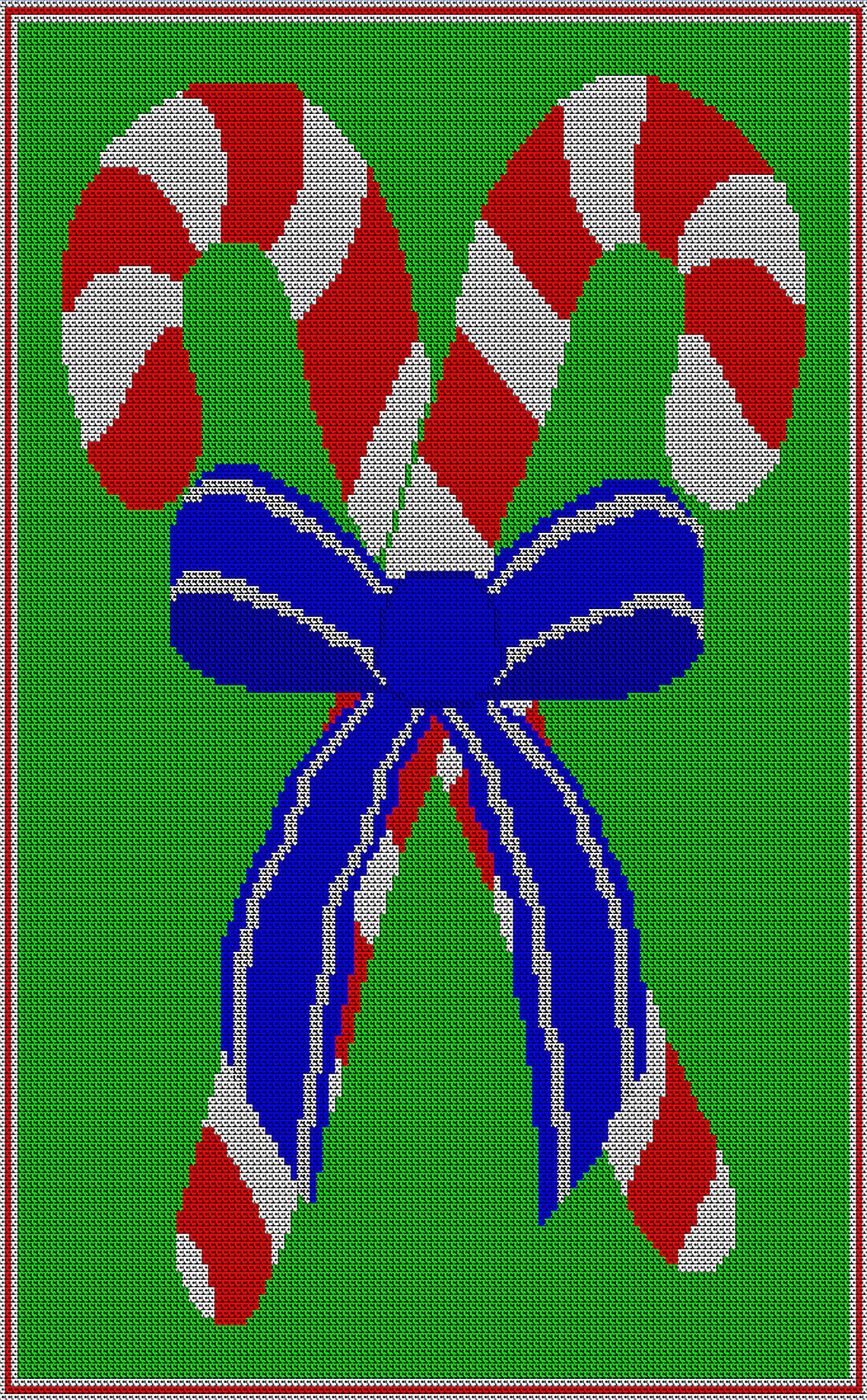 Candy Cane Afghan Single or Tunisian Crochet Pattern and Charts ...