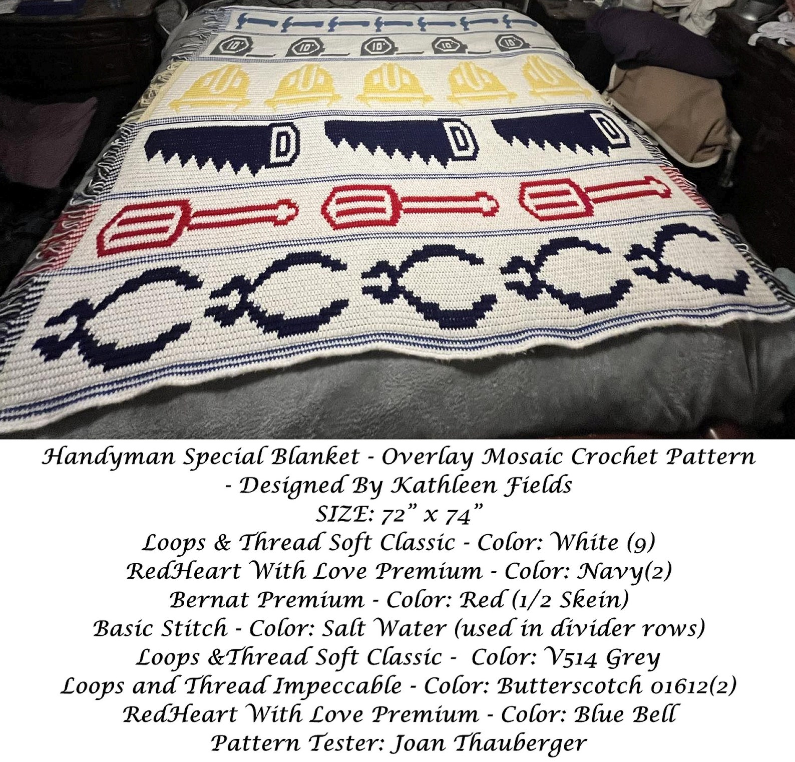 Handyman Special Blanket - Overlay Mosaic Crochet Pattern and Charts ...