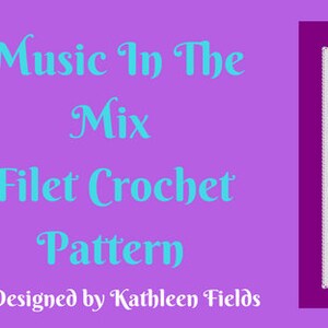 Music in the Mix Filet Crochet Pattern Table Topper | Etsy