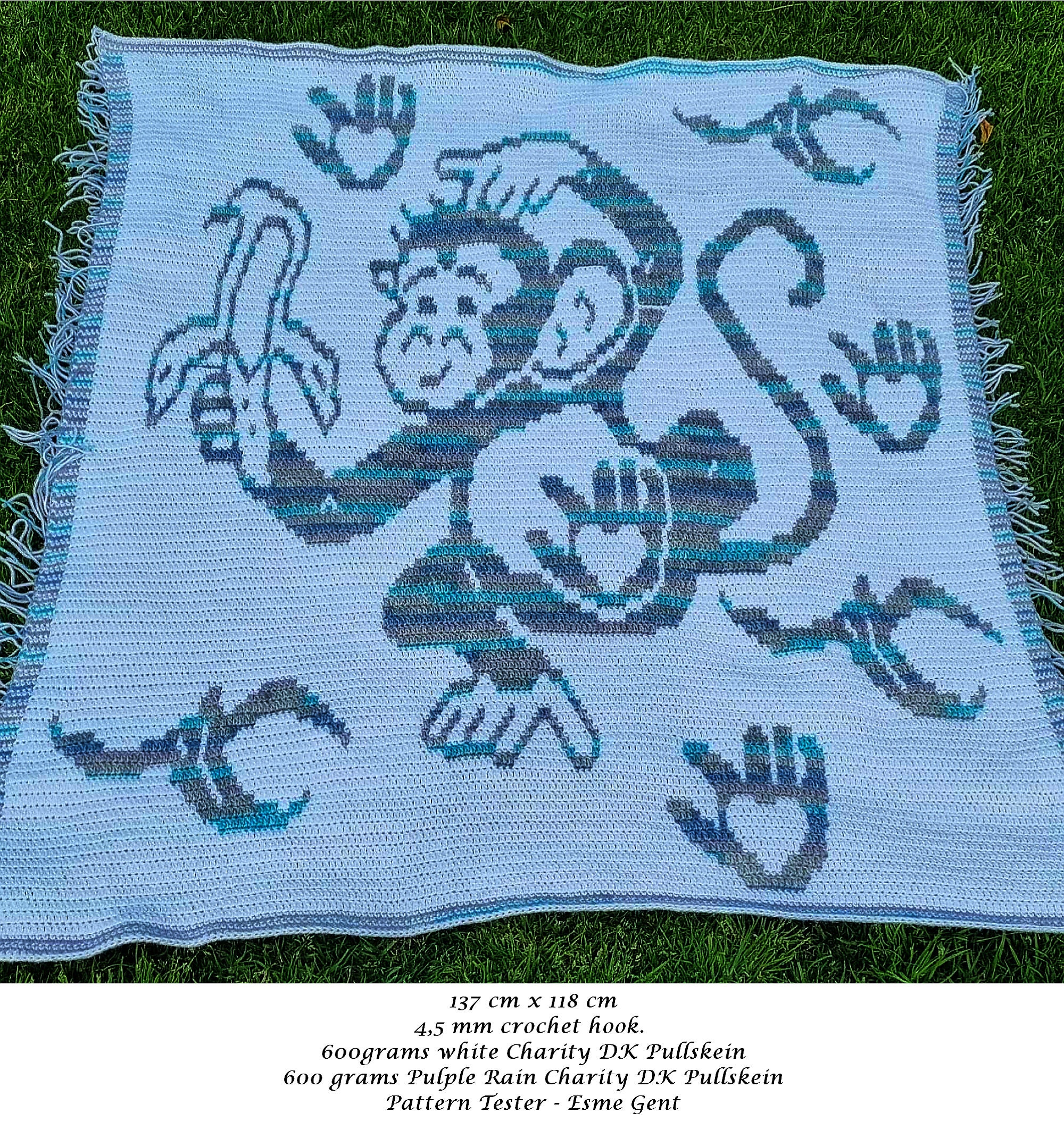 Loveprints Adorable Monkey Blanket Overlay Mosaic Crochet Pattern ...