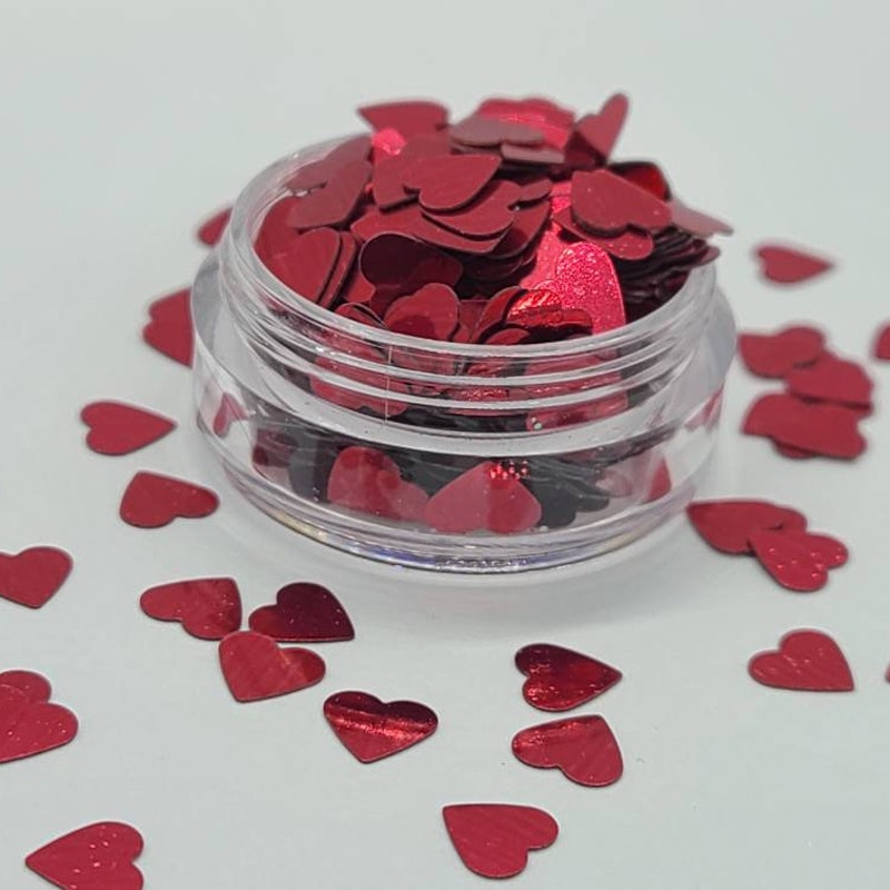 Red Glitter Hearts - Etsy