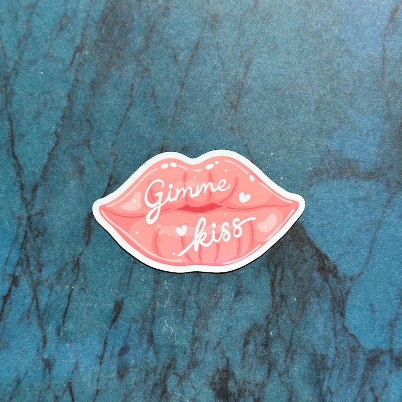 Heated Rivalry Themed Gimme Kiss Quote Sticker: Ice Hockey Romance ...