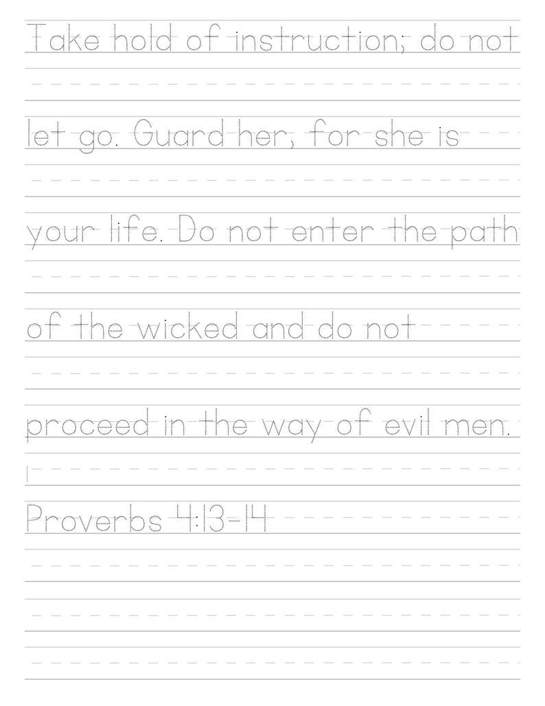 31 Days of Proverbs Copy Work for Kids Printable PDF File Handwriting ...