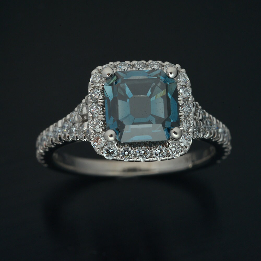 Blue Diamond CVD 1.94ct Ascher/emerald Lab Grown Diamond in a - Etsy