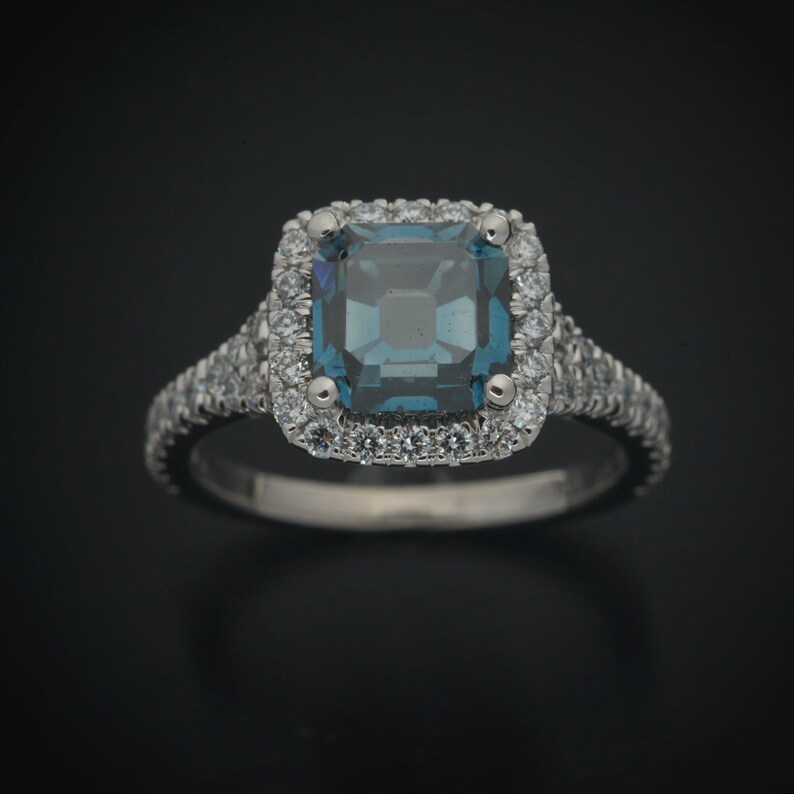 Blue Diamond CVD 1.94ct Ascher/emerald Lab Grown Diamond in a - Etsy