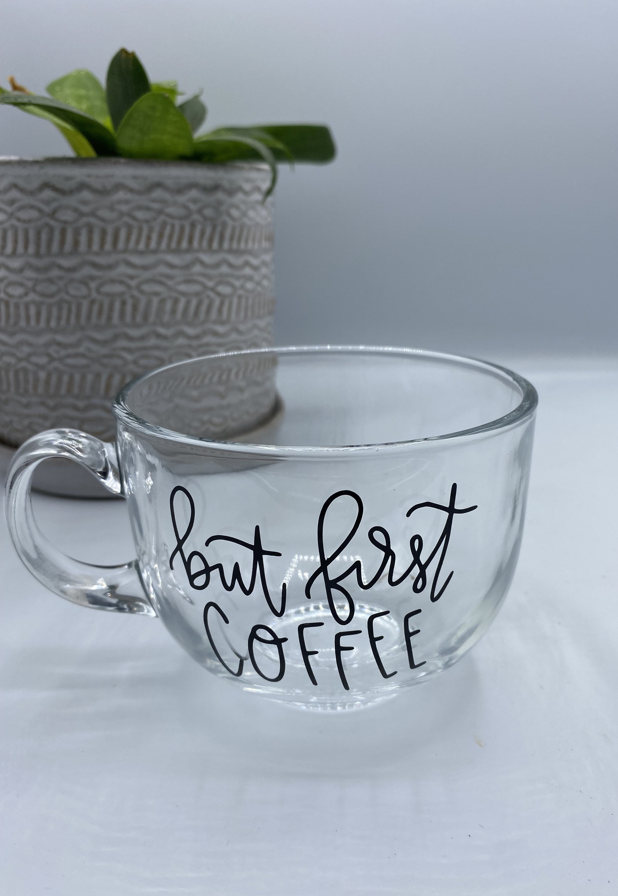 But First Coffee Clear Glass Mug, Coffee Lover Gifts, Christmas Gifts ...