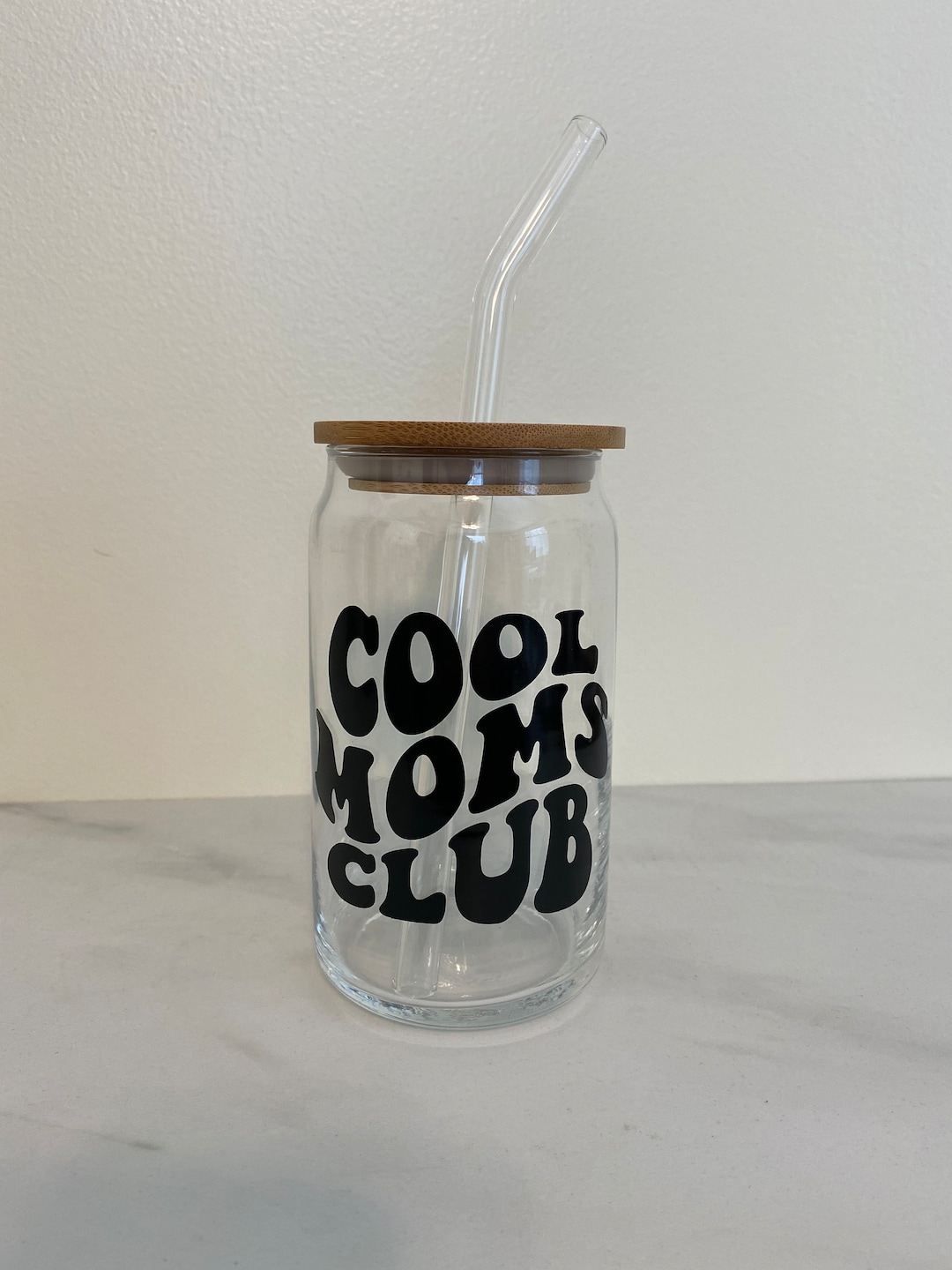 Iced Coffee Cup, Cool Moms Club, Glass Can With Straw, Cool Mom Gift - Etsy