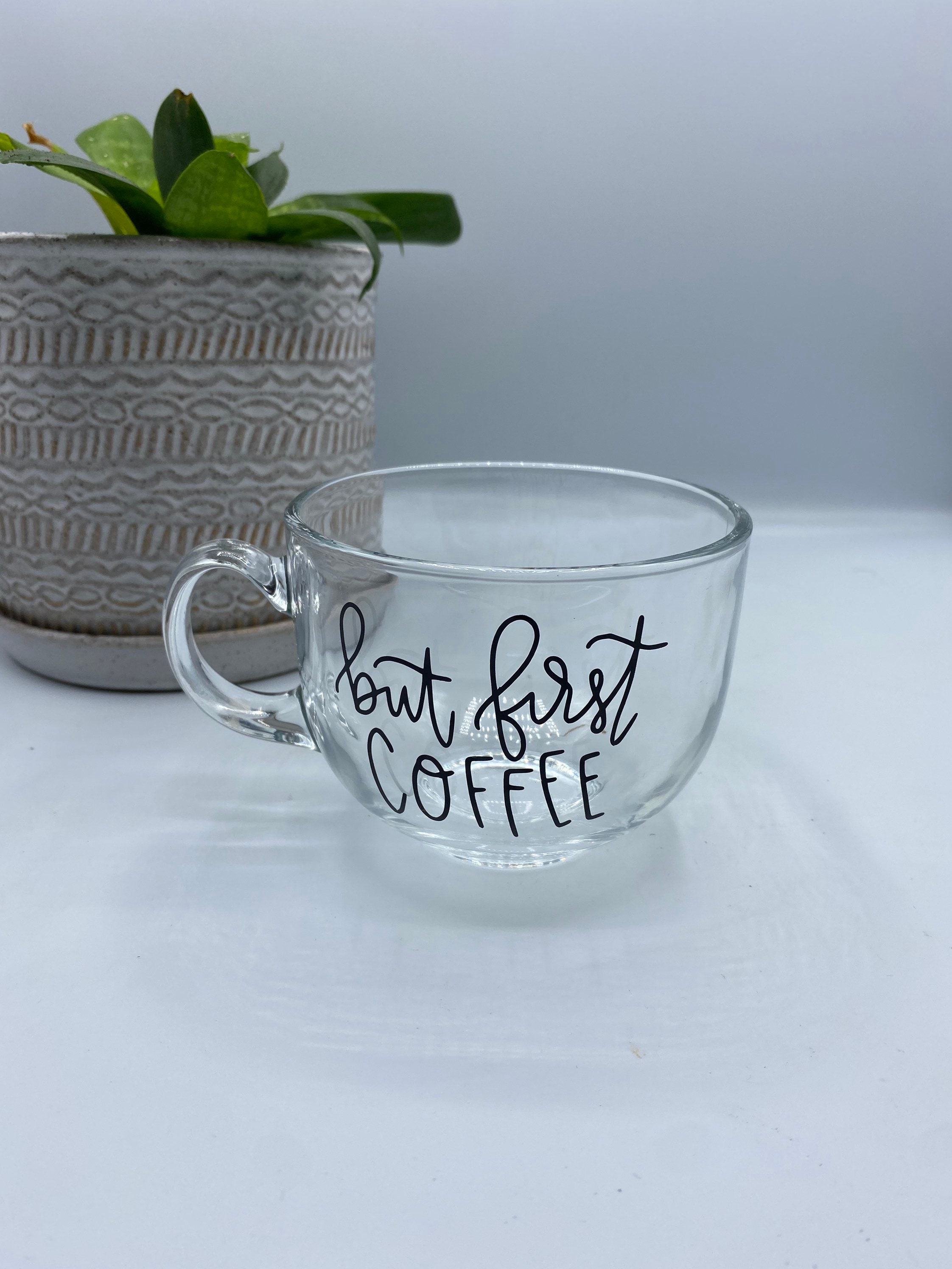But First Coffee Clear Glass Mug, Coffee Lover Gifts, Christmas Gifts ...