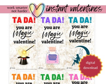 Magical Valentine Tags | Bundle of Kids Valentine Cards | Magic ...