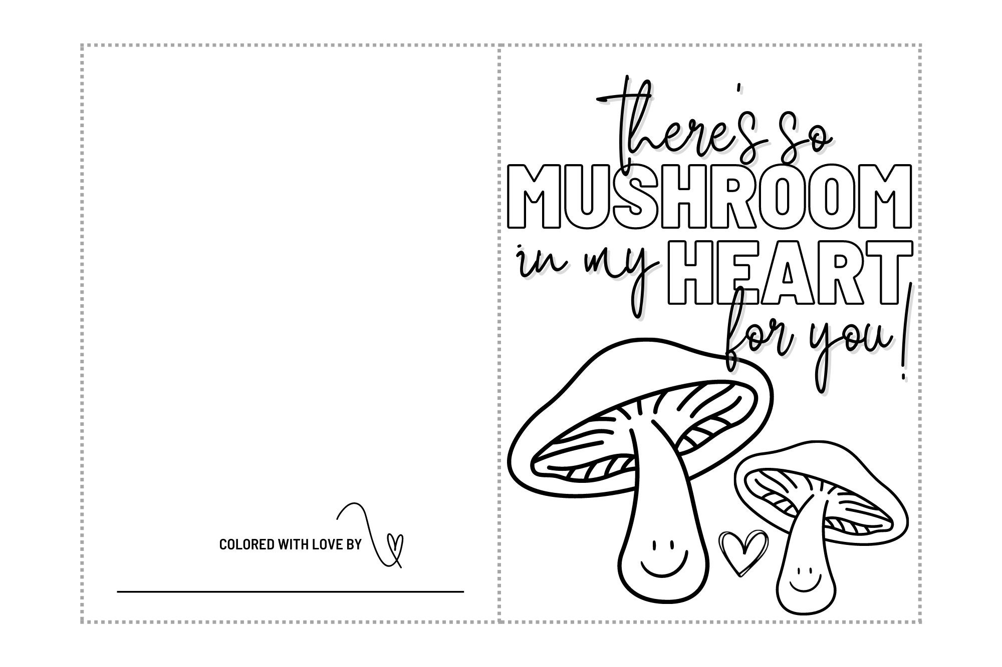 Colorable Card Funny Printable Coloring Card Valentine's Day Mother's ...