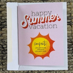 Funny Teacher Summer Card | Printable End of School Gift (digital ...