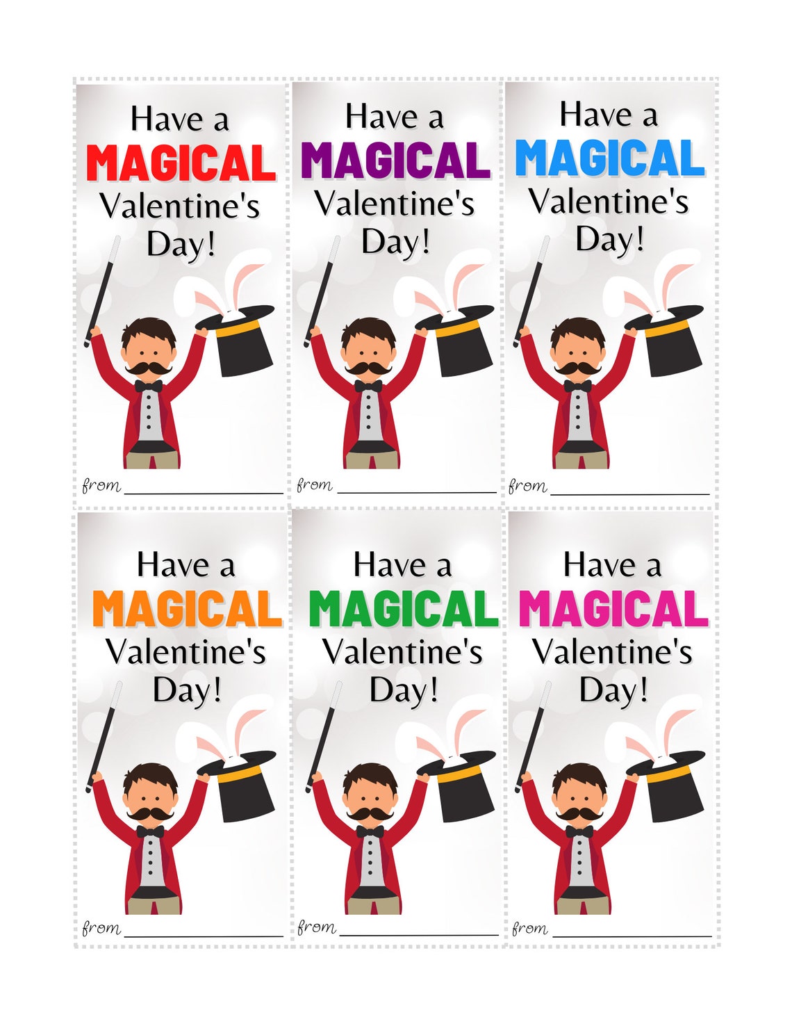 Magical Valentine Tags | Bundle of Kids Valentine Cards | Magic ...