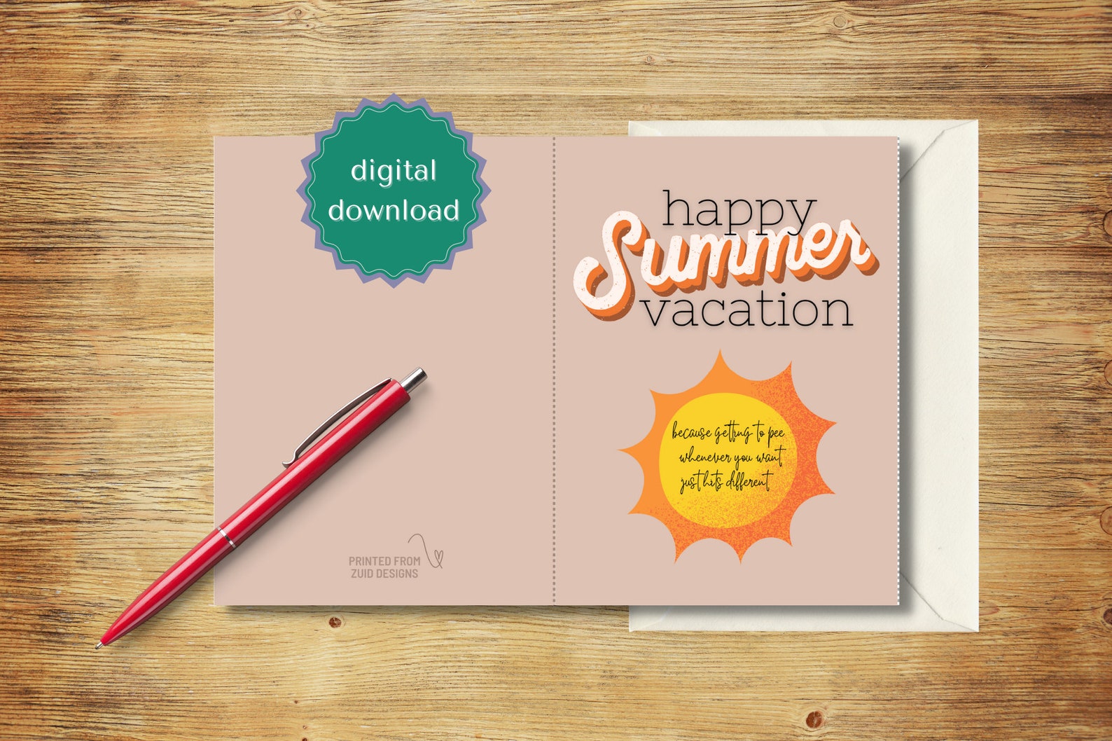 Funny Teacher Summer Card | Printable End of School Gift (digital ...