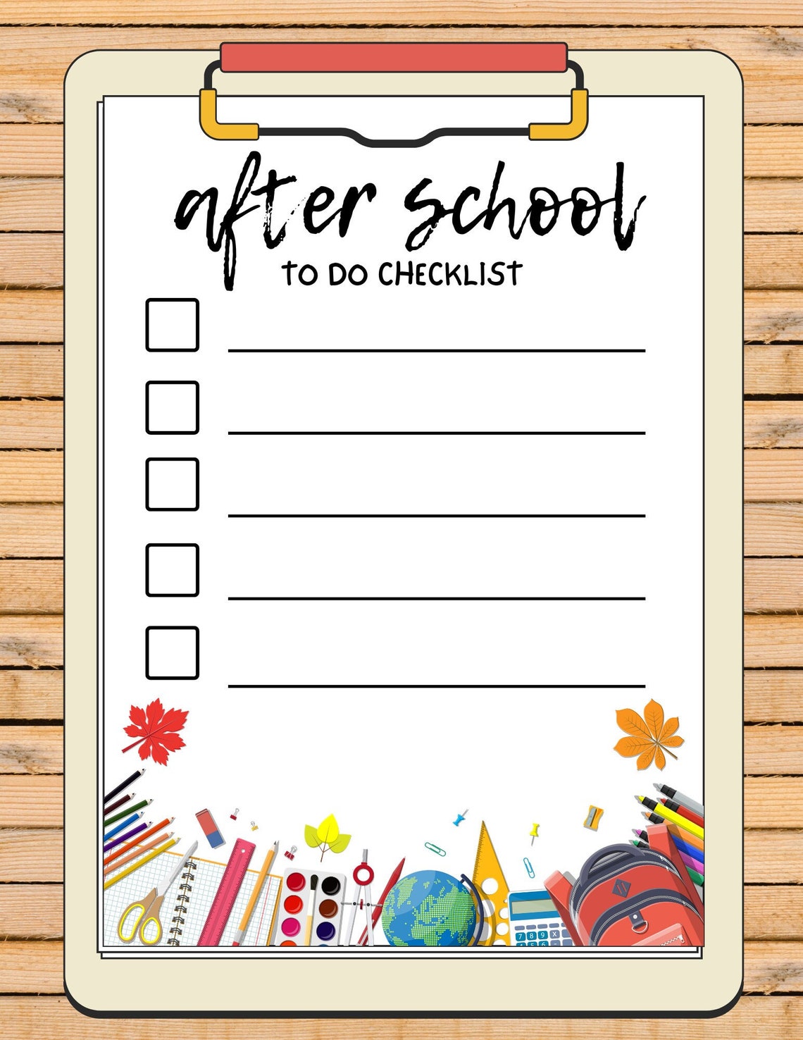 After School Checklist | Printable Afternoon Chart for Kids | After ...
