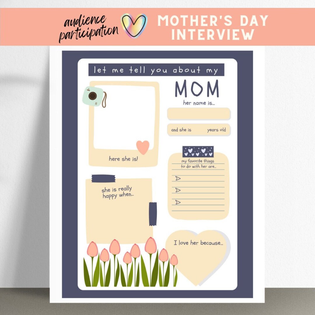 All About Mom | Mother's Day Questionnaire | Fill in the Blanks ...