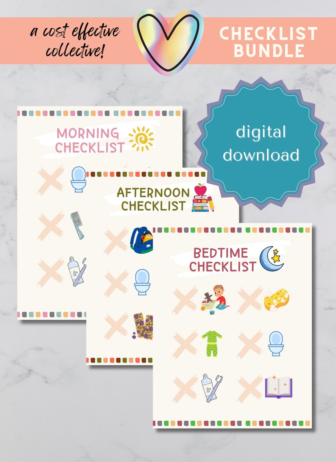 Checklist Bundle for Kids | Get Ready Checklists | Printable Checklists ...