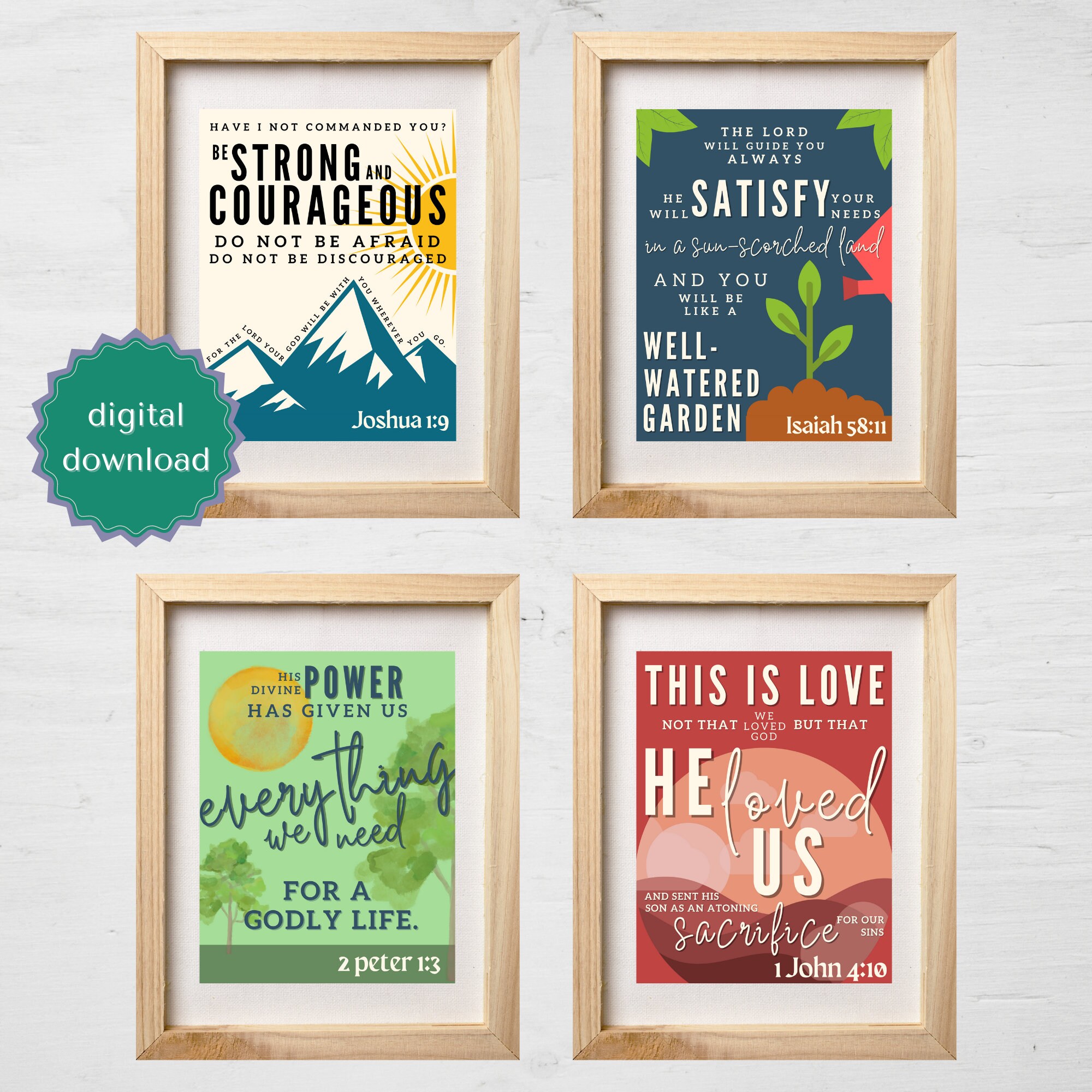 Printable Scripture Bundle Bible Verse Prints Digital Bible Verse Wall ...