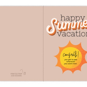 Funny Teacher Summer Card | Printable End of School Gift (digital ...