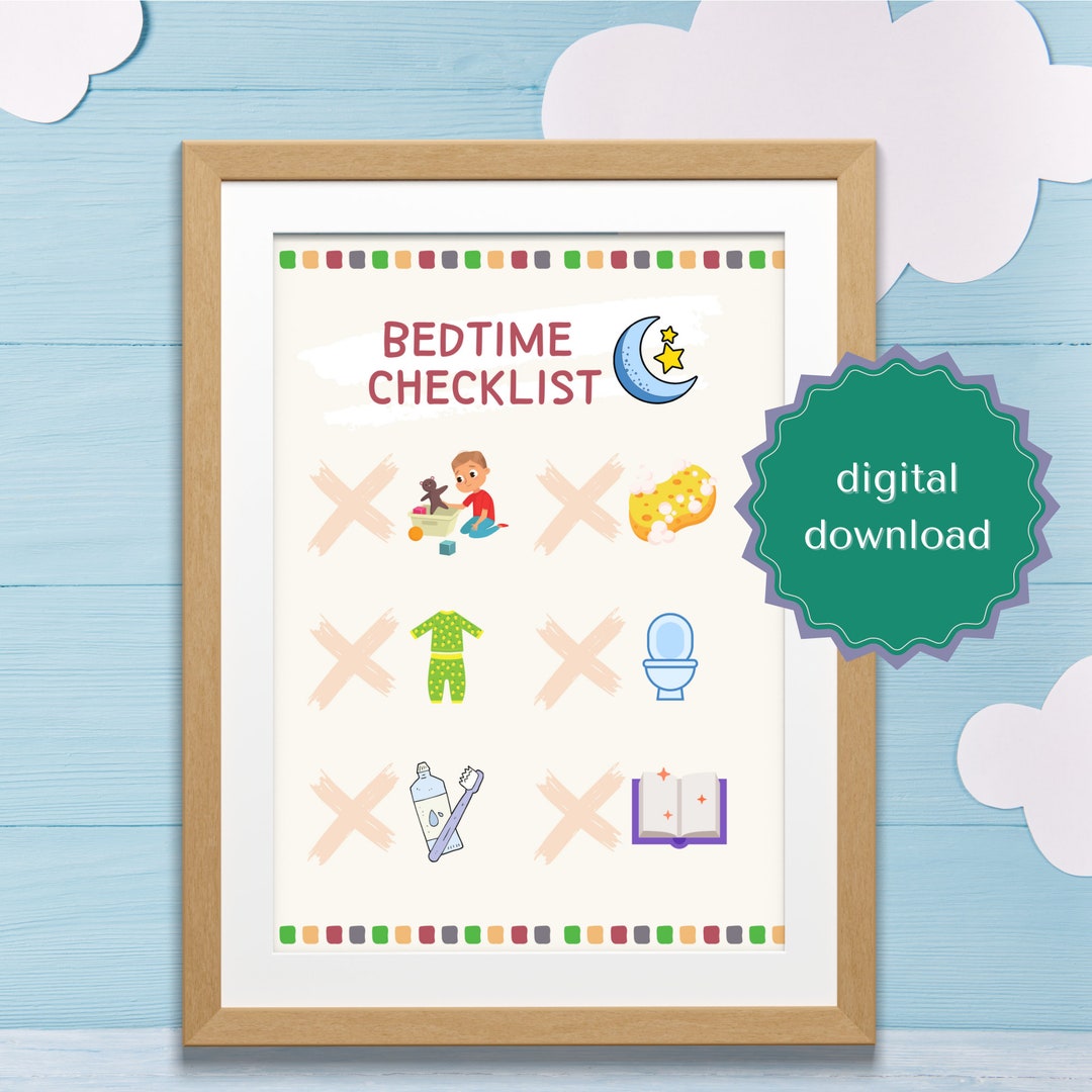 Bedtime Routine for Kids | Get Ready for Bed Checklist | Printable ...