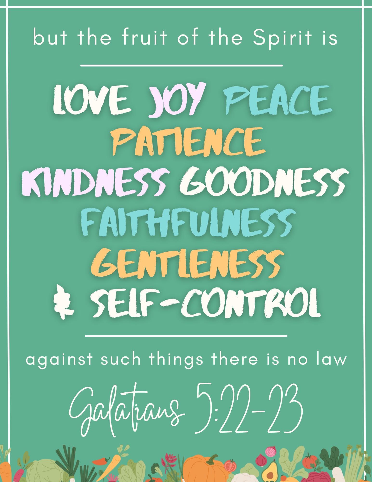 Printable Fruit of the Spirit | Bible Verse Print | Digital Wall ...