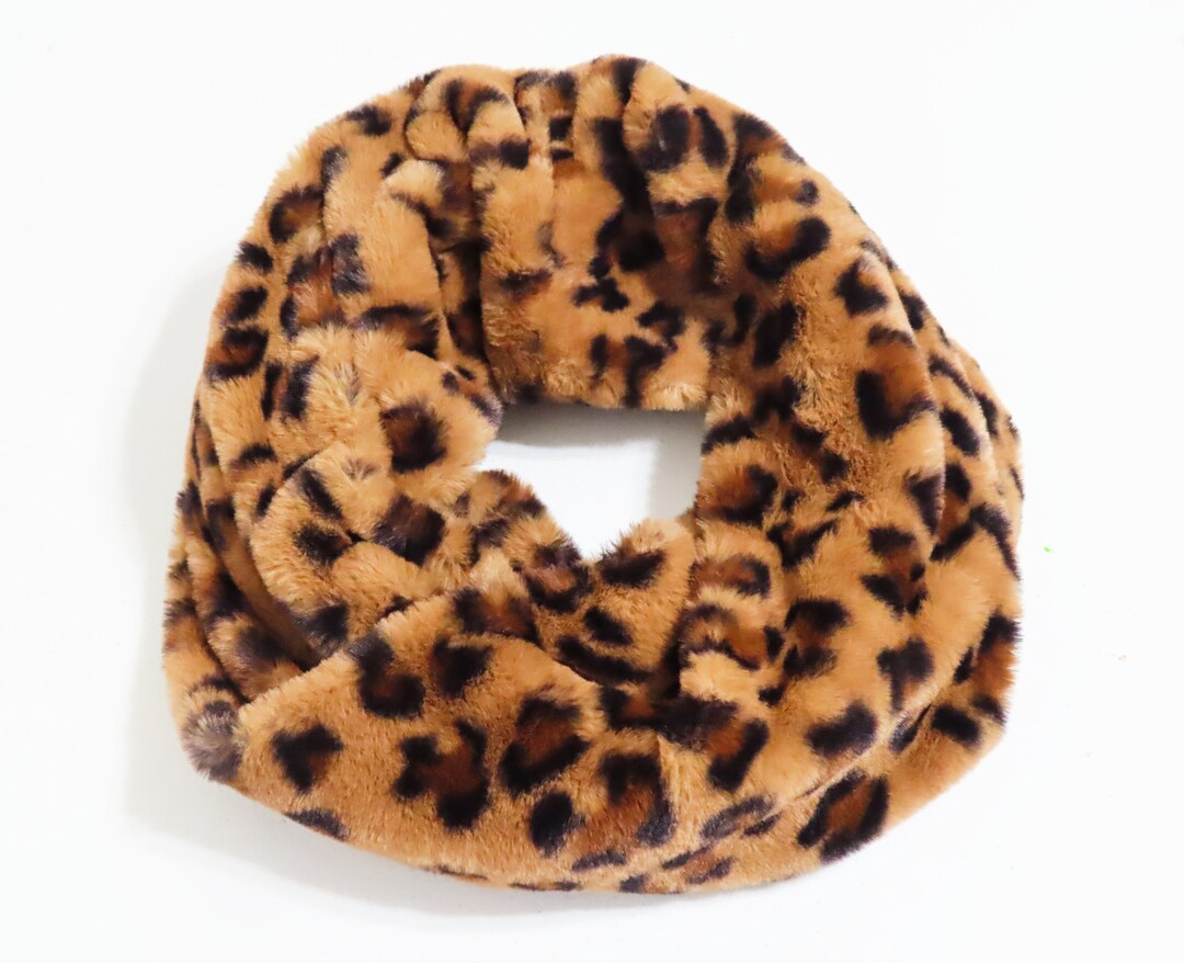 Faux Fur Leopard Infinity Scarf, Cheetah Infinity Scarf - Etsy